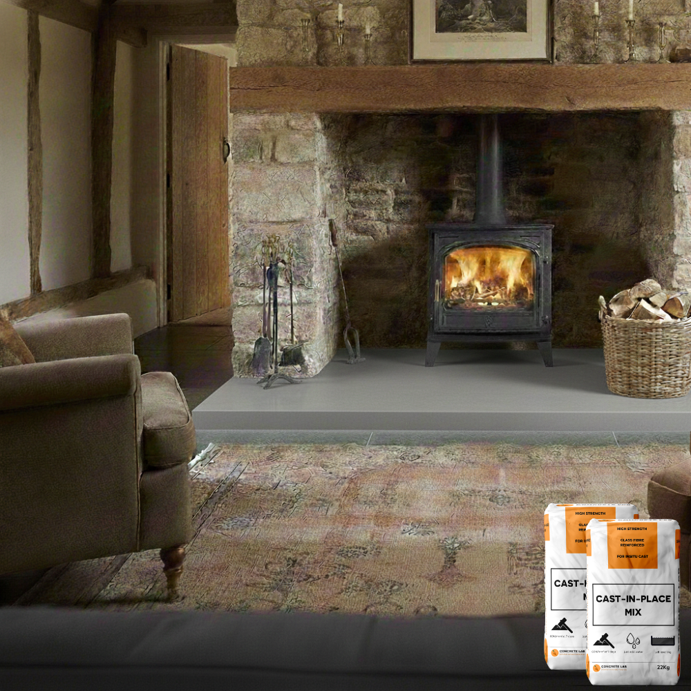 Cast Concrete Hearth Kit | DIY Fireplace Hearth | Concrete Lab